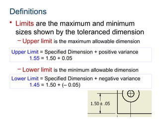 Tolerance and it's uses in engineering drawing | PPT