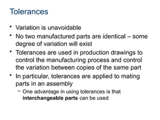 Tolerance and it's uses in engineering drawing | PPT