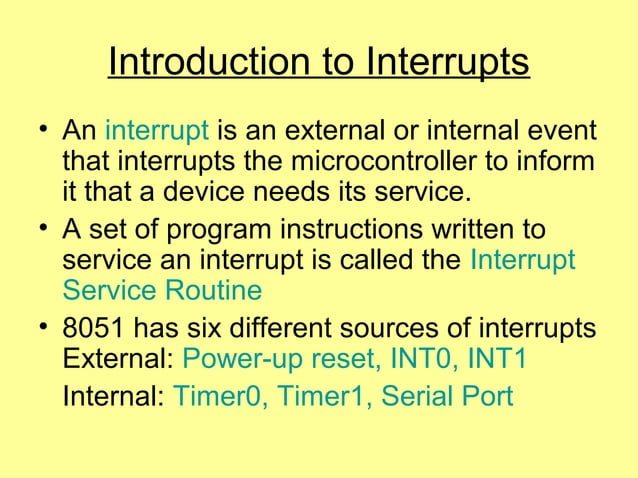 Interrupt programming with 8051 microcontroller | PPT Interrupt programming with 8051 microcontroller | PPT