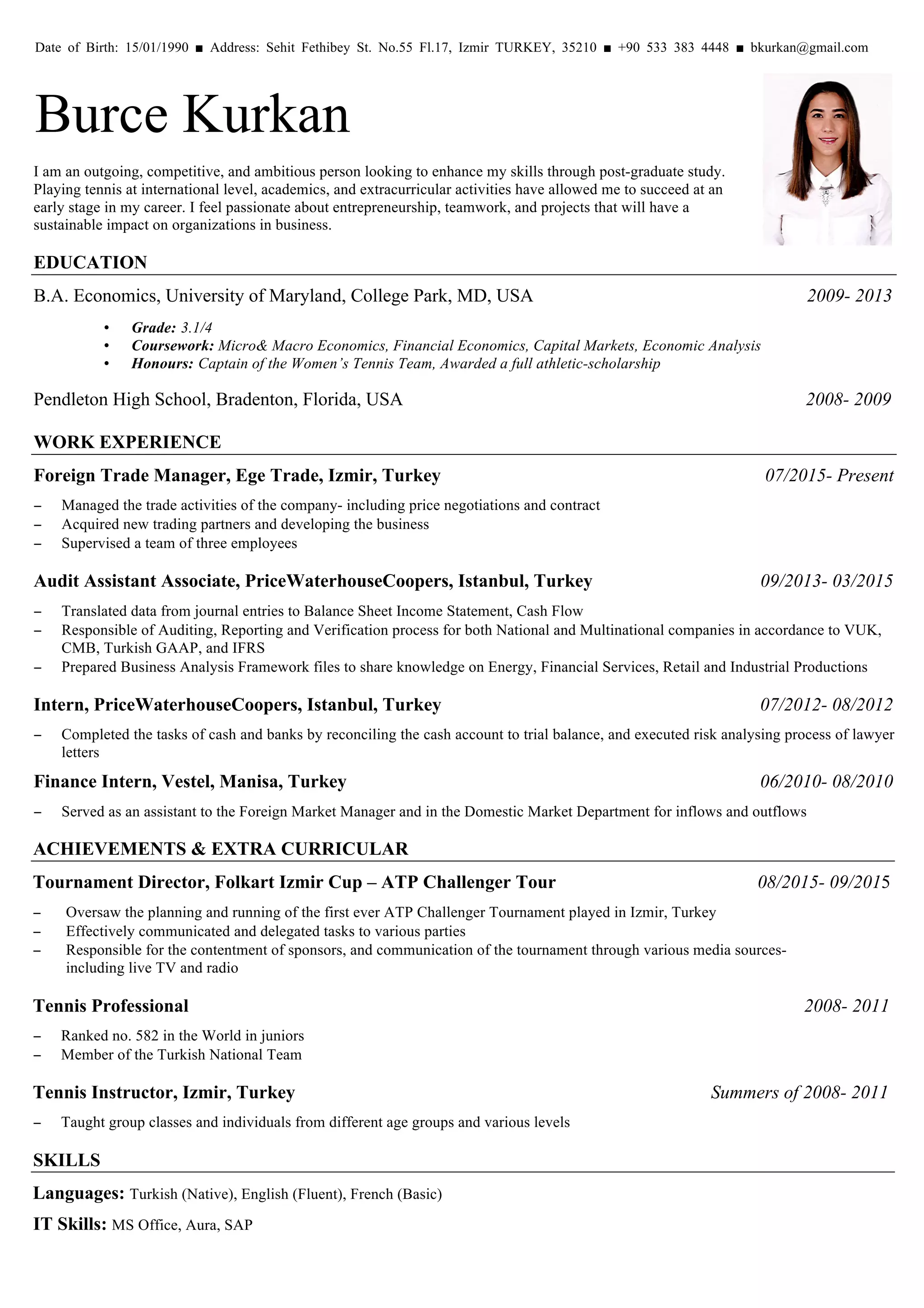 Burce Kurkan-CV | PDF