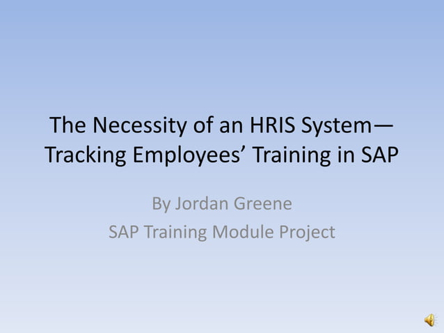 Employee Training - SAP Training Module Project and Injection Mold ...