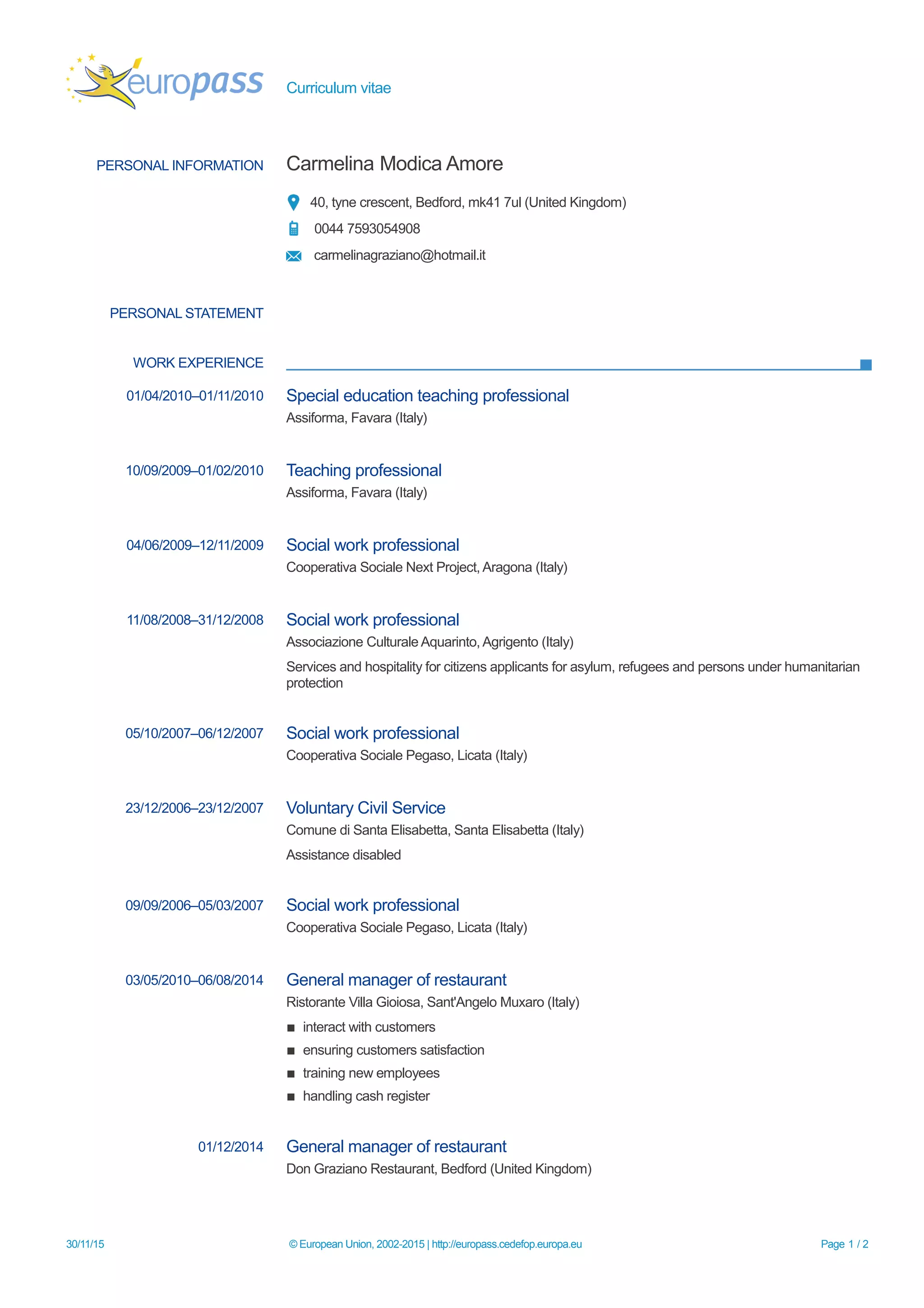 cv carmelina ultimo | PDF