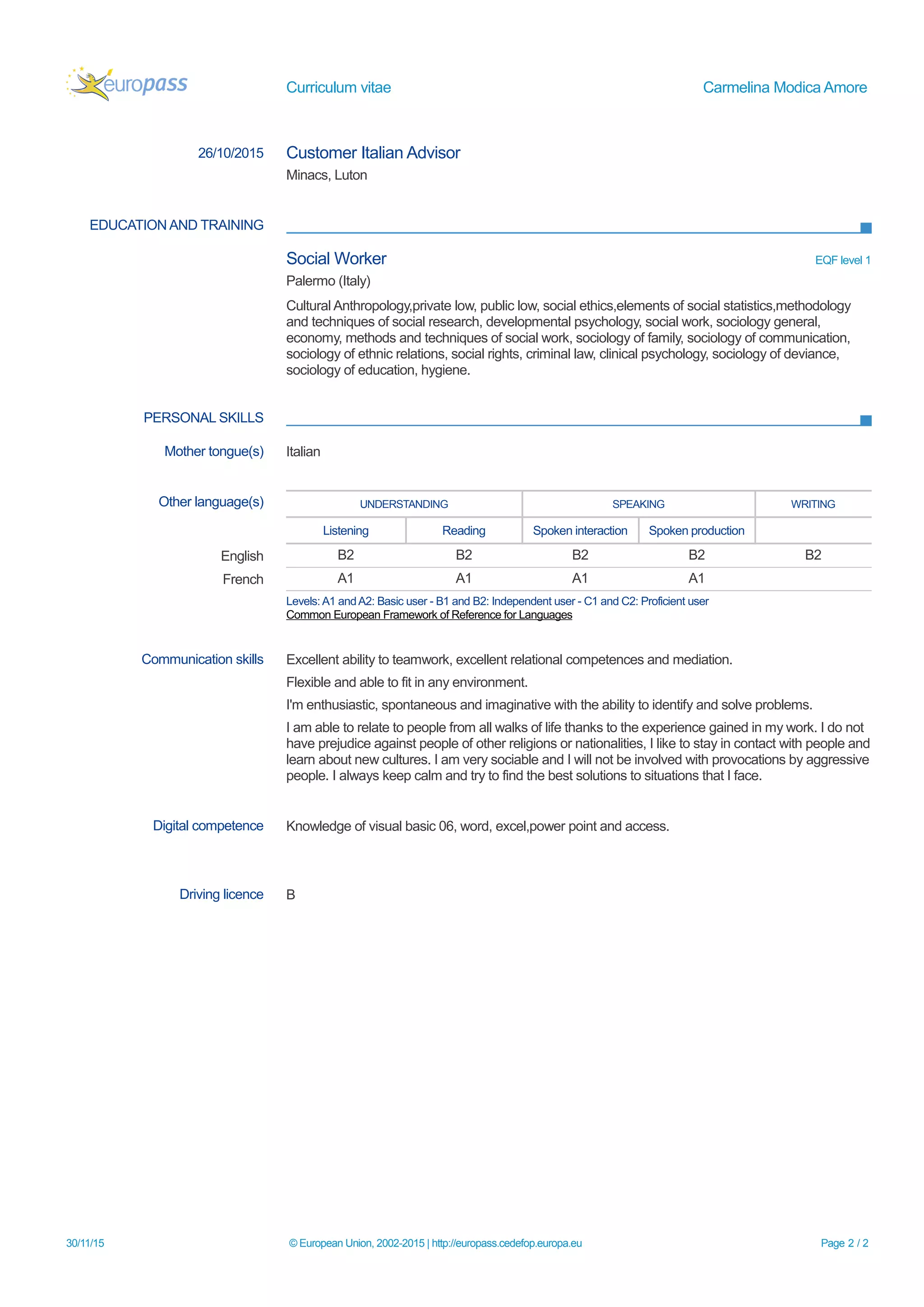 cv carmelina ultimo | PDF