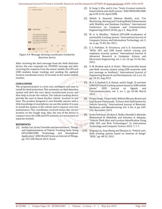 Automatic Car Theft Detection System Based on GPS and GSM Technology | PDF