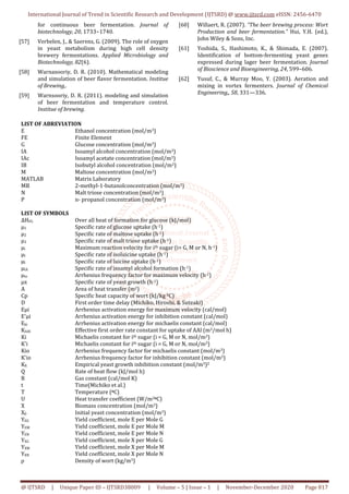 Dynamic Heat Transfer modeling, and Simulation of Biomass Fermentation during Beer Processing ...