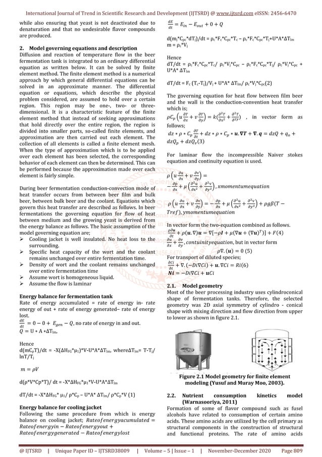 Dynamic Heat Transfer Modeling And Simulation Of Biomass Fermentation During Beer Processing