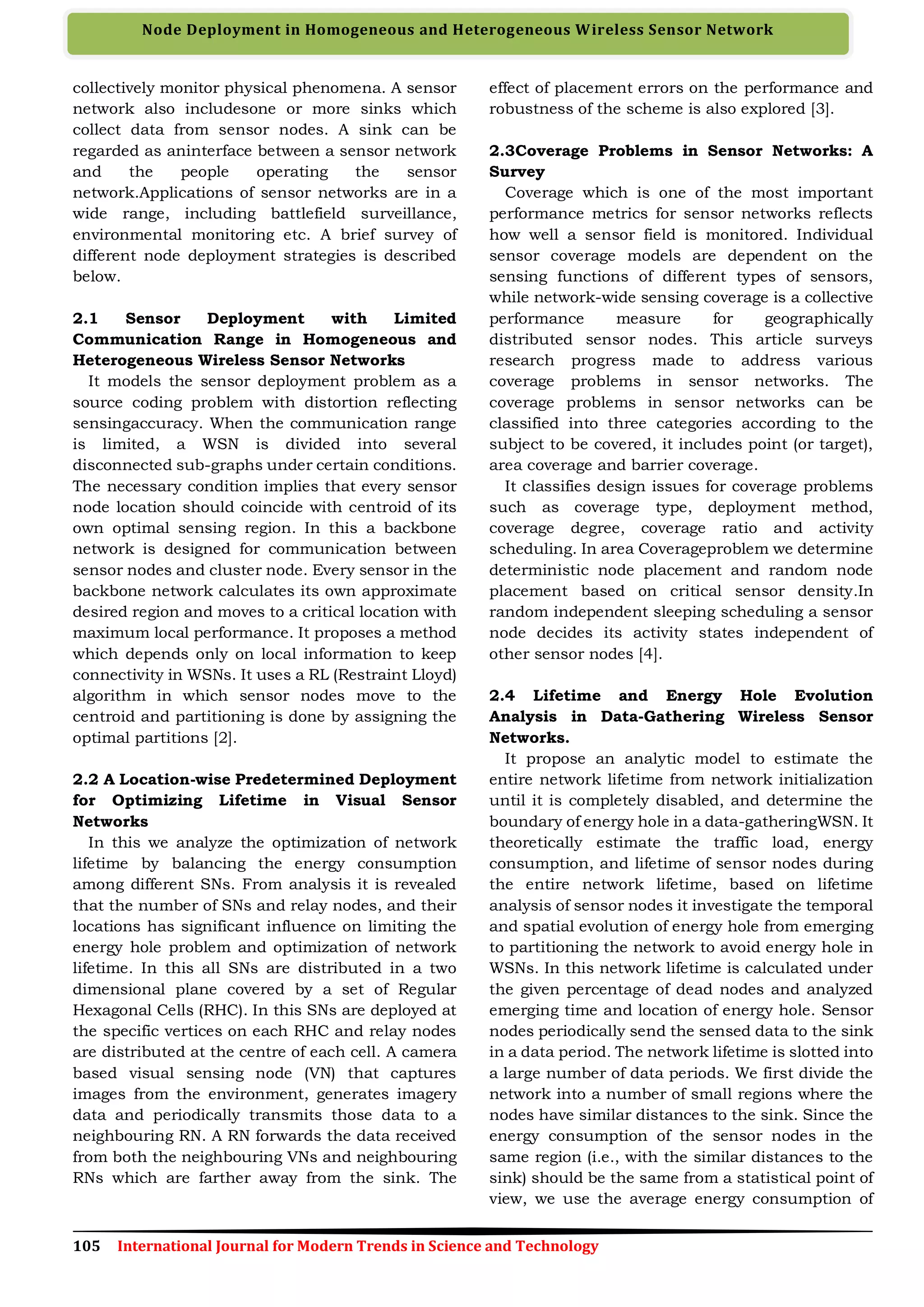 Node Deployment in Homogeneous and Heterogeneous Wireless Sensor Network | PDF | Internet of ...