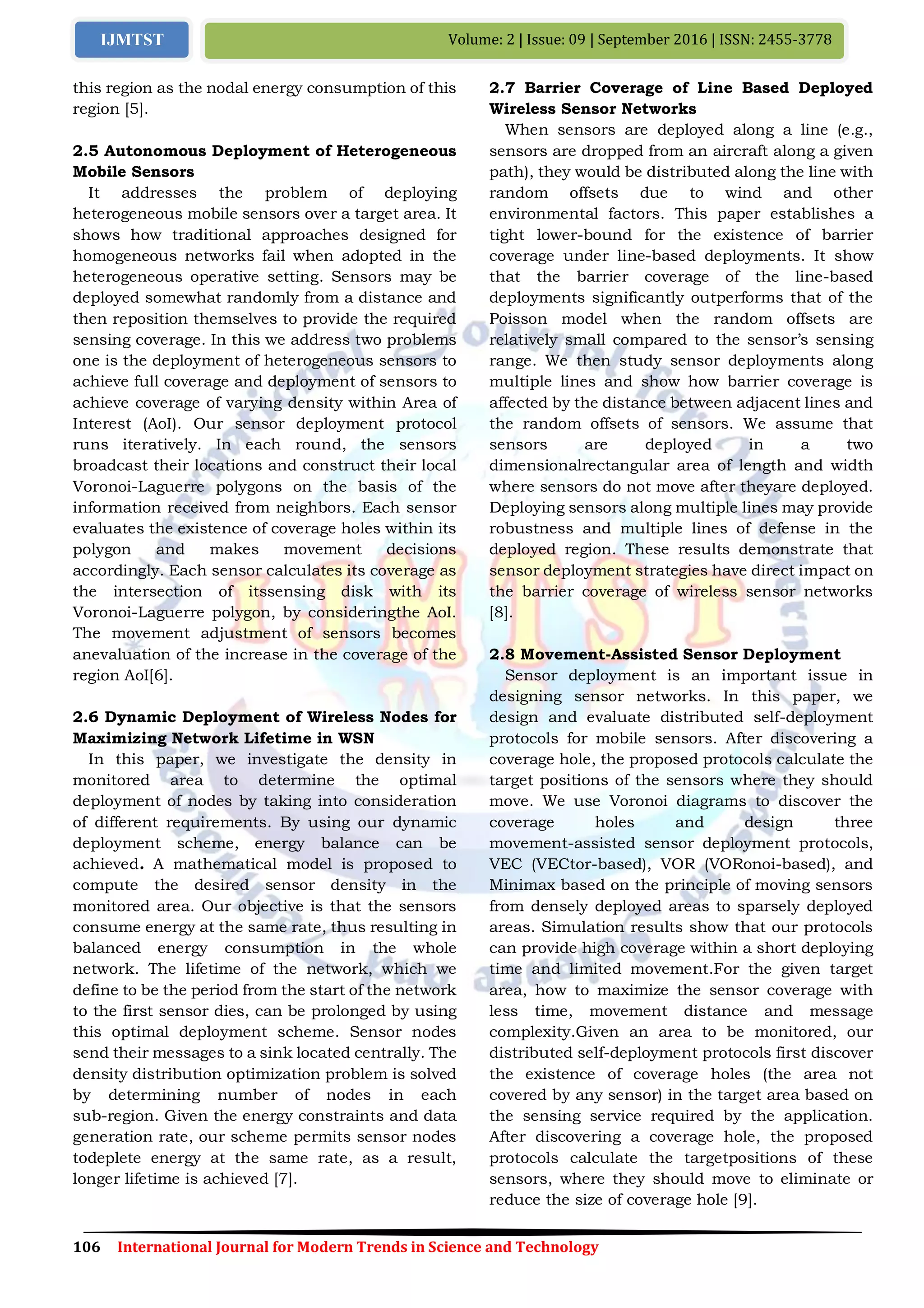 Node Deployment in Homogeneous and Heterogeneous Wireless Sensor ...