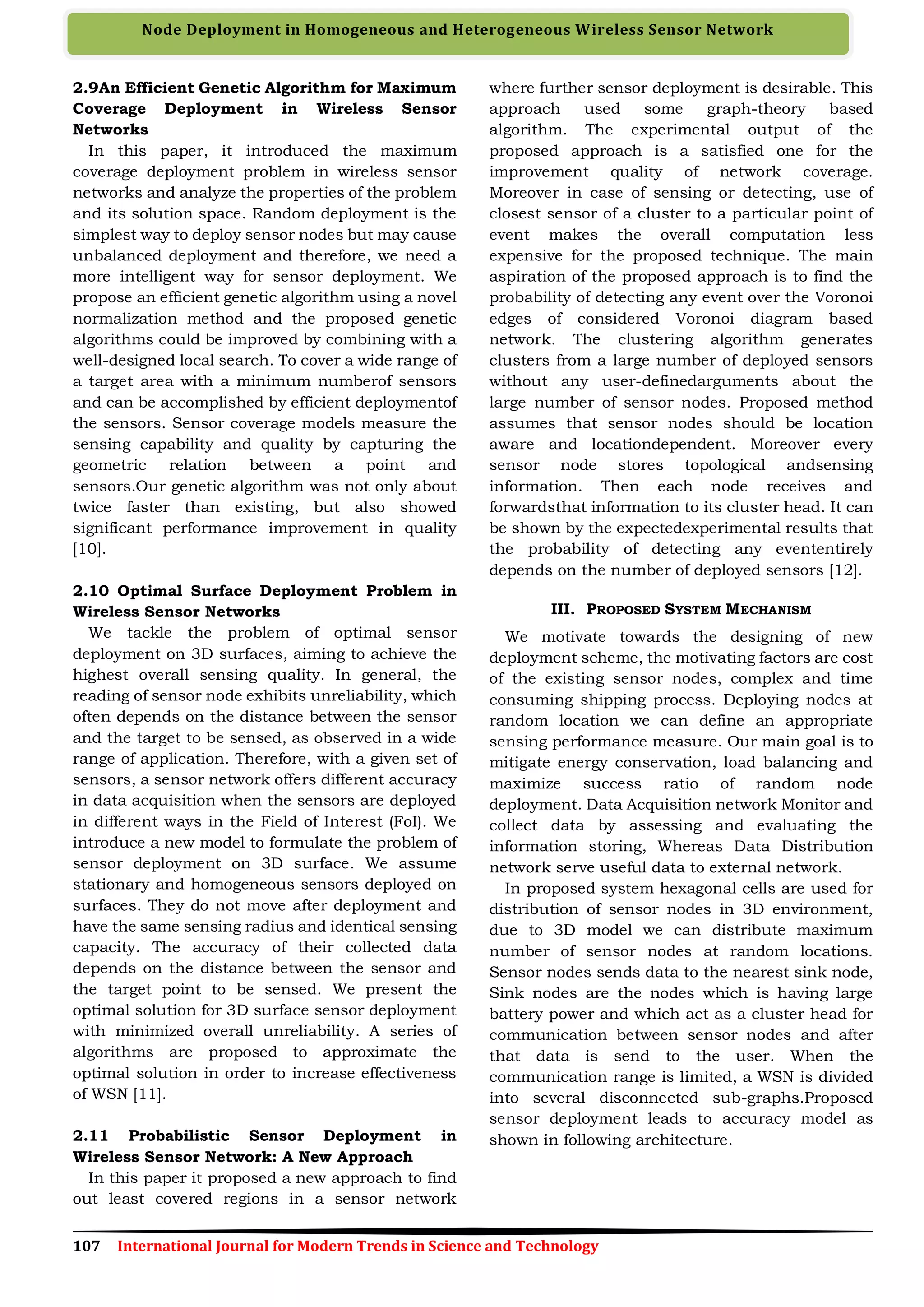 Node Deployment in Homogeneous and Heterogeneous Wireless Sensor Network | PDF | Internet of ...