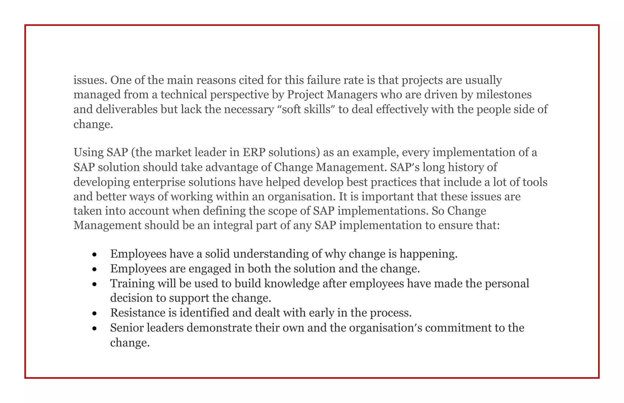 SAP and Change Management | PDF