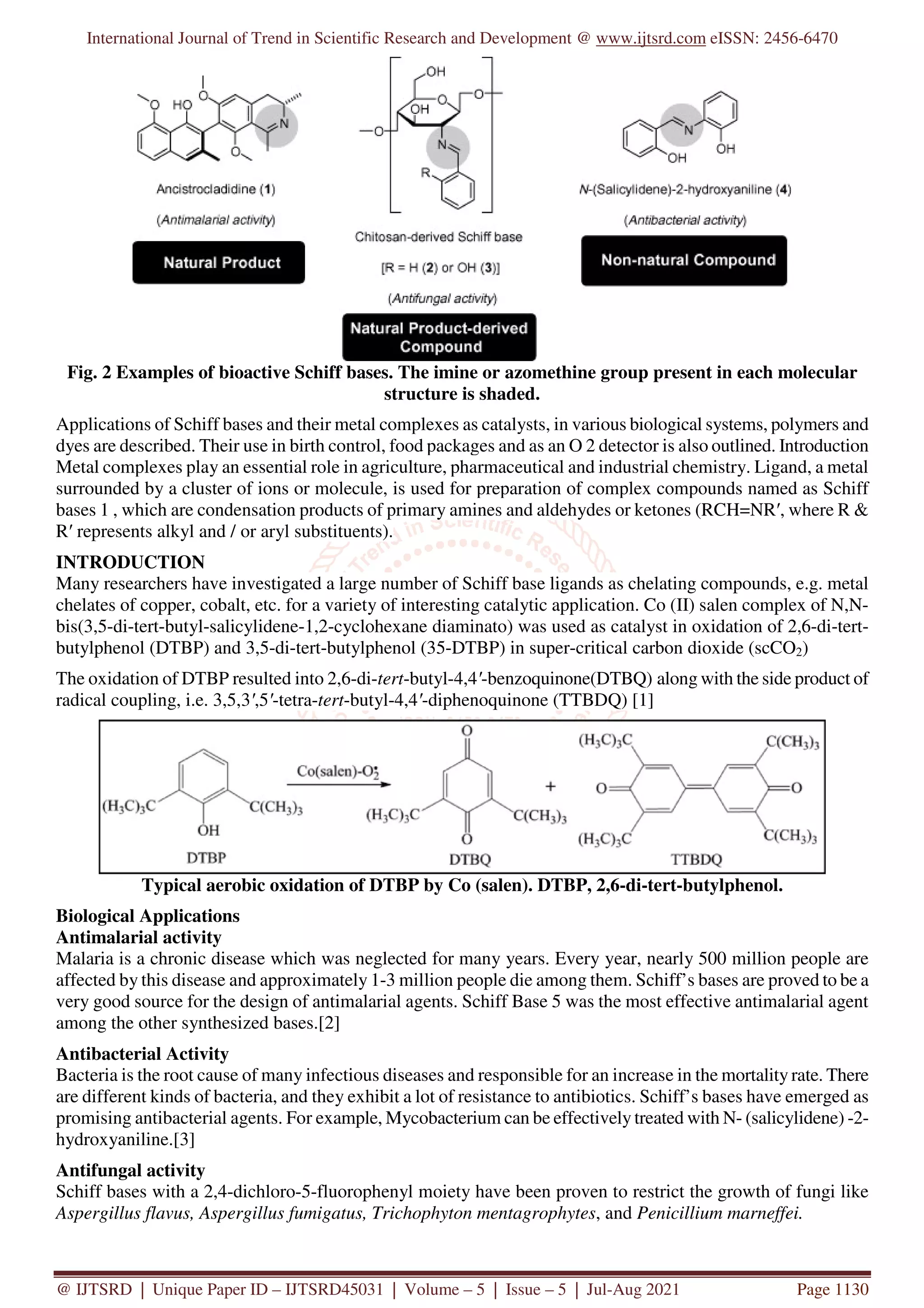 Versatile Importance of Schiff Bases | PDF