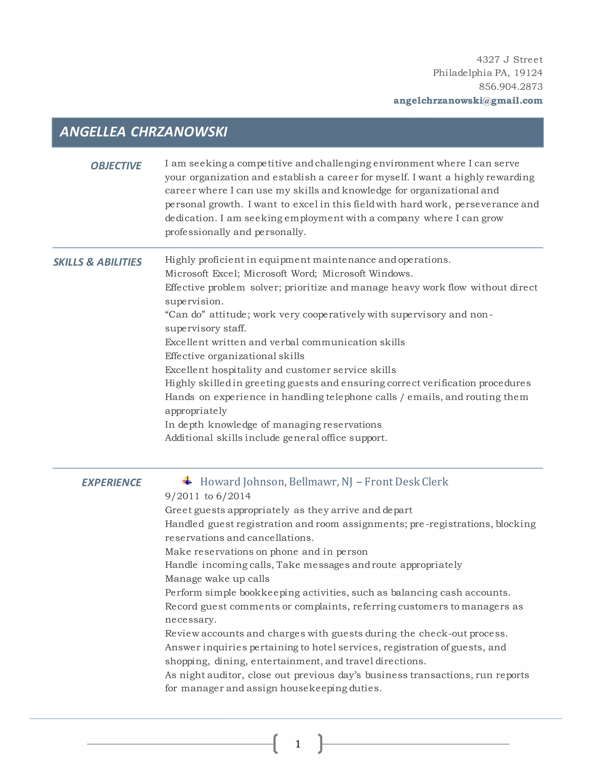 Angel Resume 2016 | DOCX