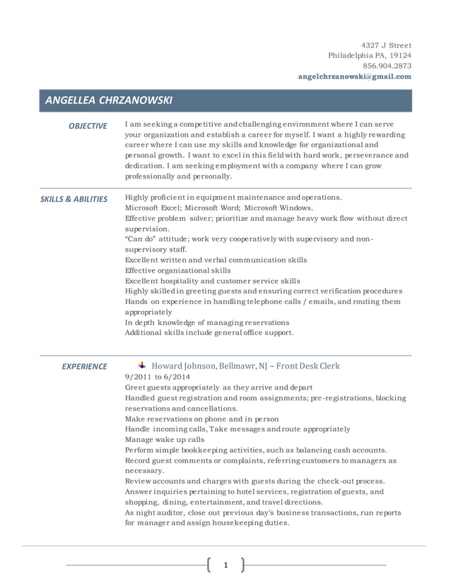 Angel Resume 2016 | DOCX