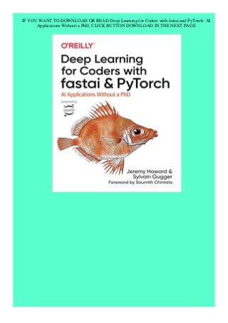 [PDF BOOK] Deep Learning for Coders with fastai and PyTorch AI Applications Without a PhD