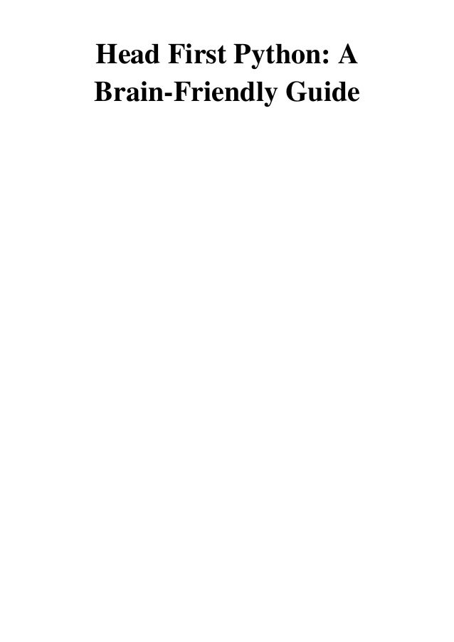 2016 Head First Python Pdf A Brain Friendly Guide By Paul Barry