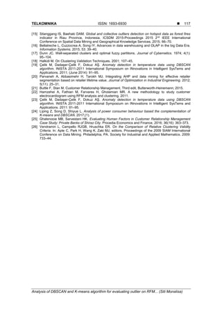 Analysis of DBSCAN and K-means algorithm for evaluating outlier on RFM model of customer ...