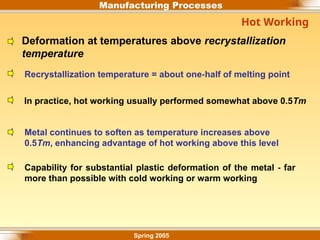 metal forming cold working hot working rolling | PPT