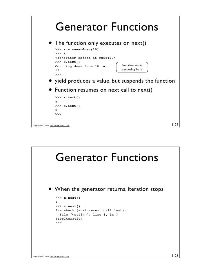 Generator Tricks for Systems Programmers