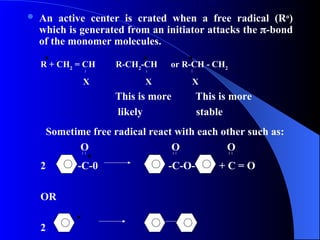 CHAIN POLYMERIZATION Free Radical Polymerization | PPT