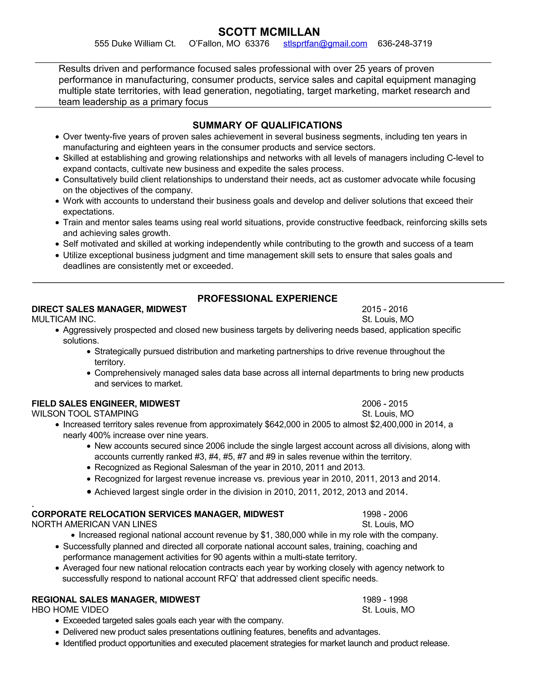 Scott McMillan Resume (2016) | DOC