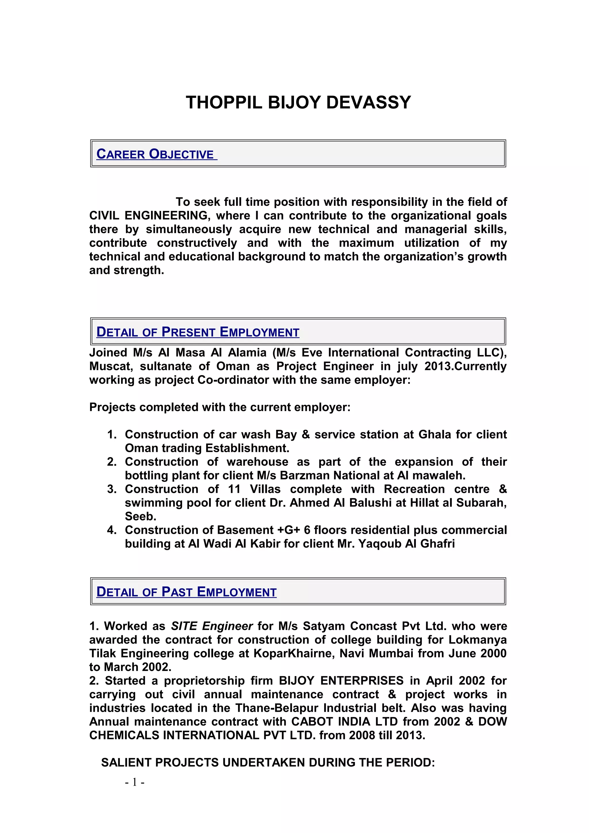 bijoy resume | PDF