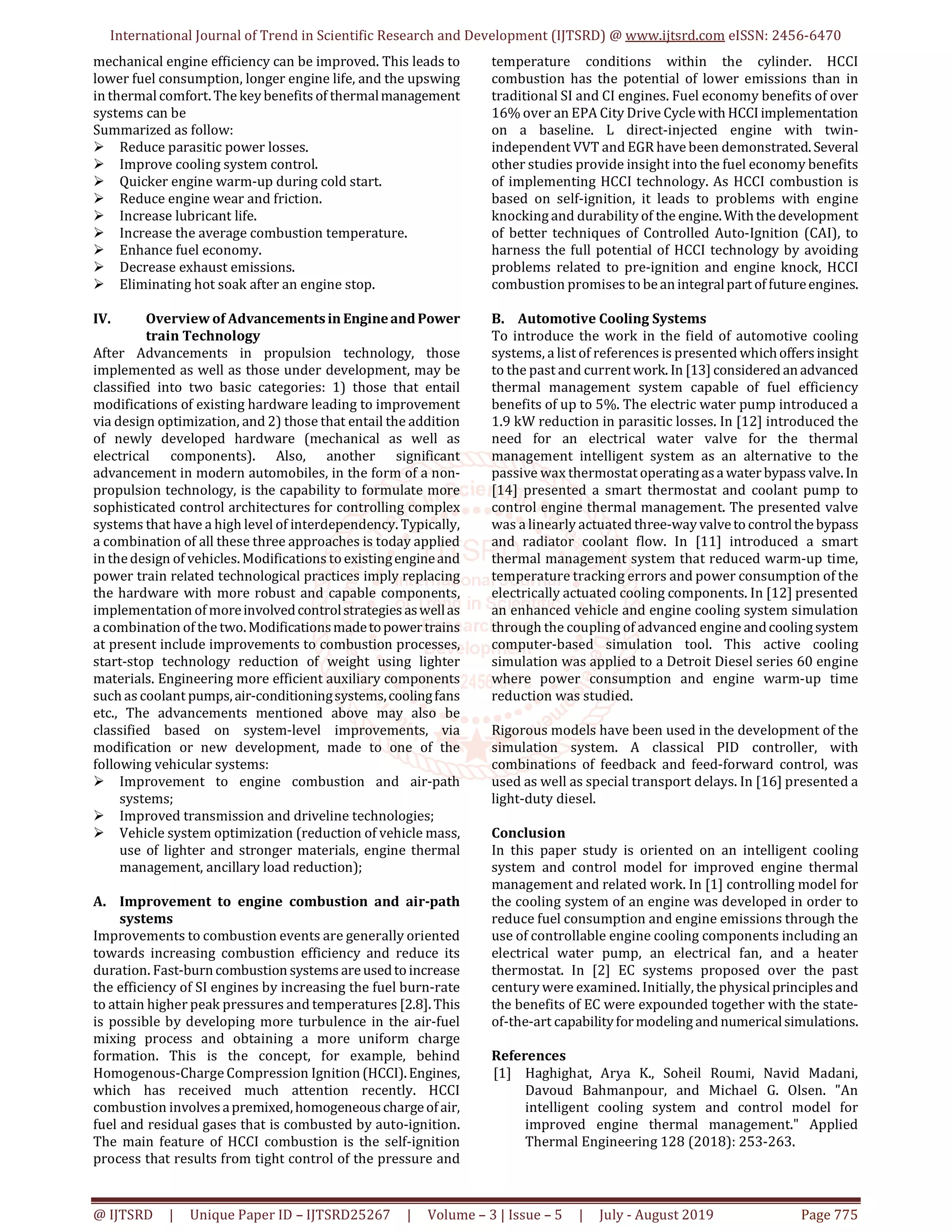 Review Report on Cooling System and Control Model for Improved Engine ...