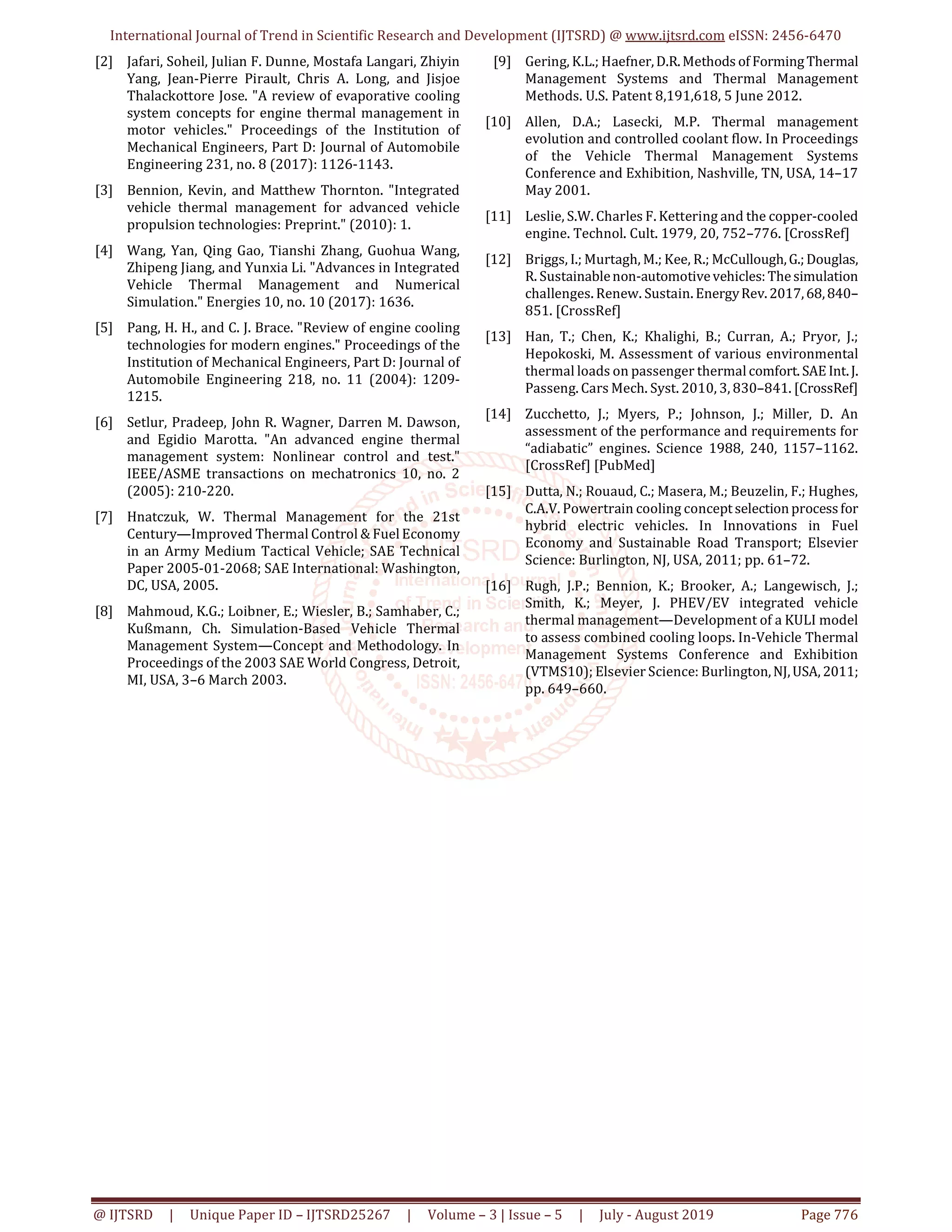 Review Report on Cooling System and Control Model for Improved Engine ...
