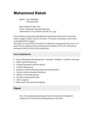 Fire and Safety Engineer CV | PDF