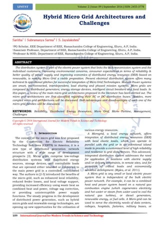 Hybrid Micro Grid Architectures and Challenges | PDF