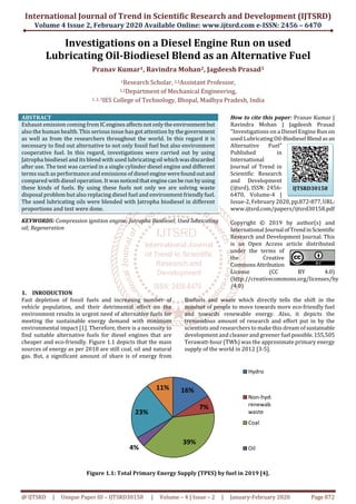 Investigations on a Diesel Engine Run on used Lubricating Oil Biodiesel ...