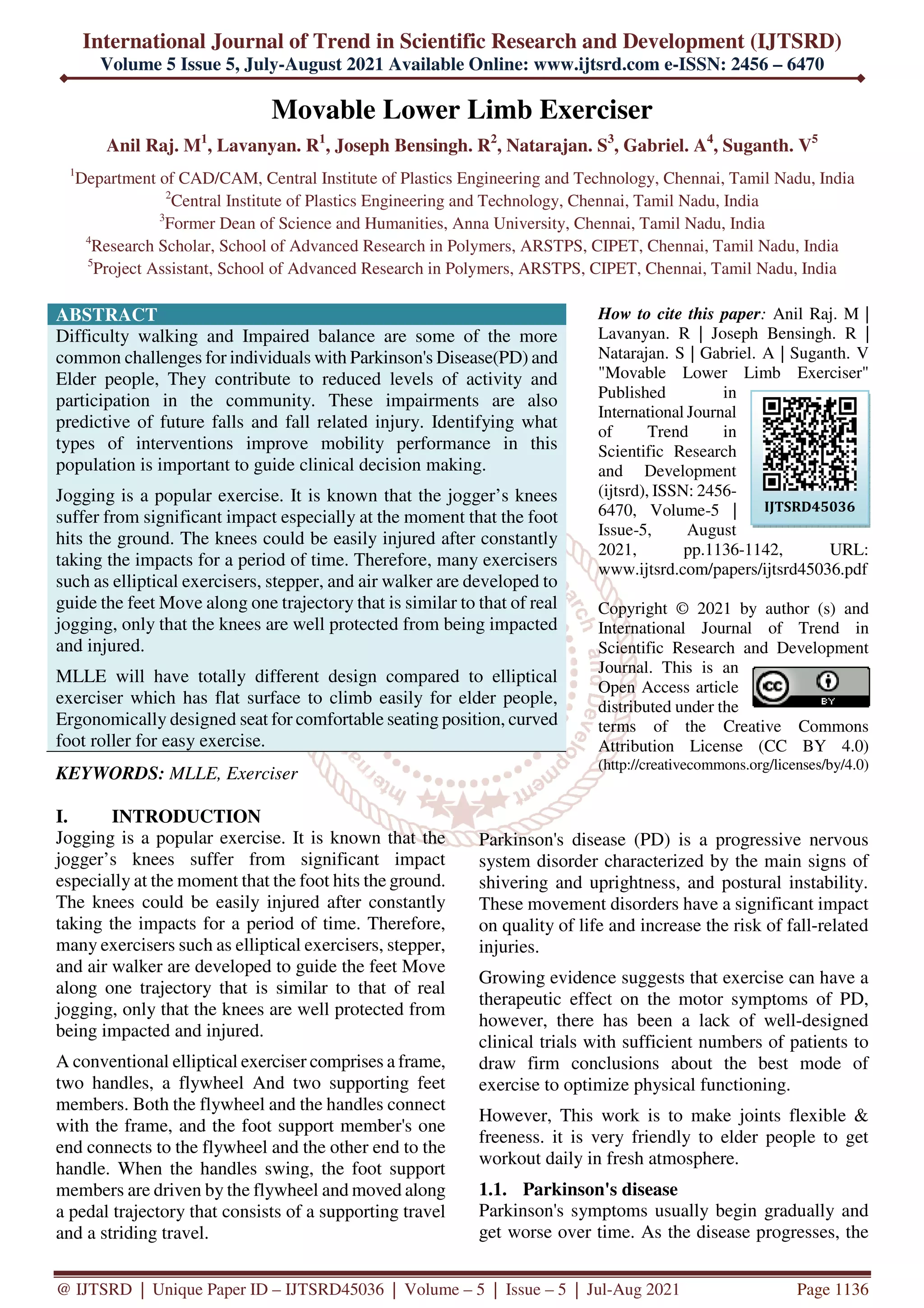 Movable Lower Limb Exerciser | PDF