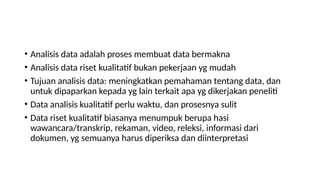 Teknik Analisis Data Kualitatif Penelitian | PPTX