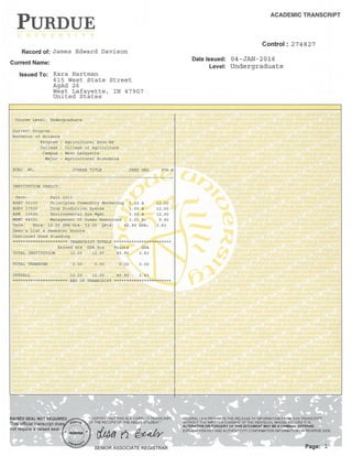 Purdue transcript | PDF