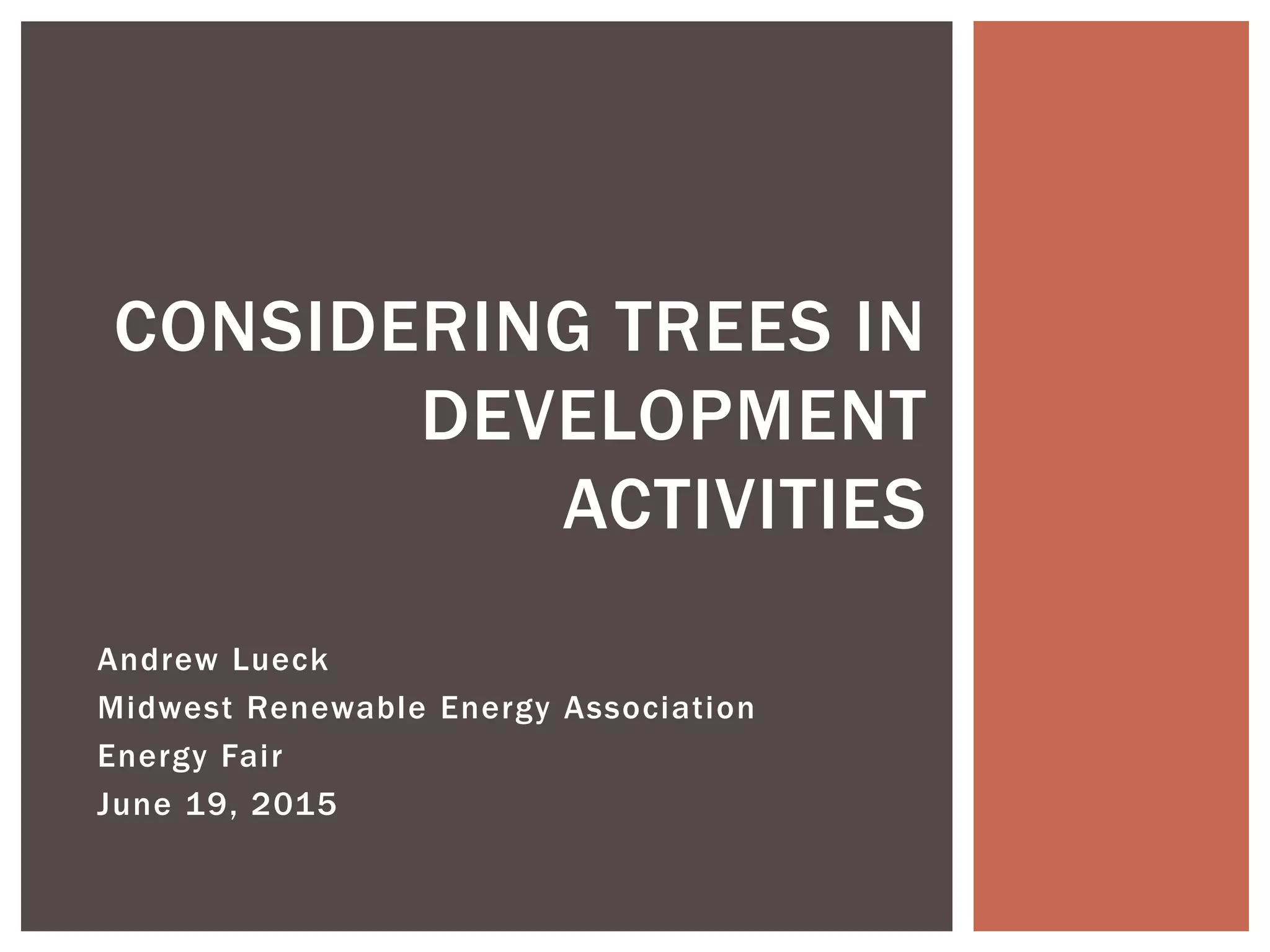 Considering Trees in Development Activities | PDF