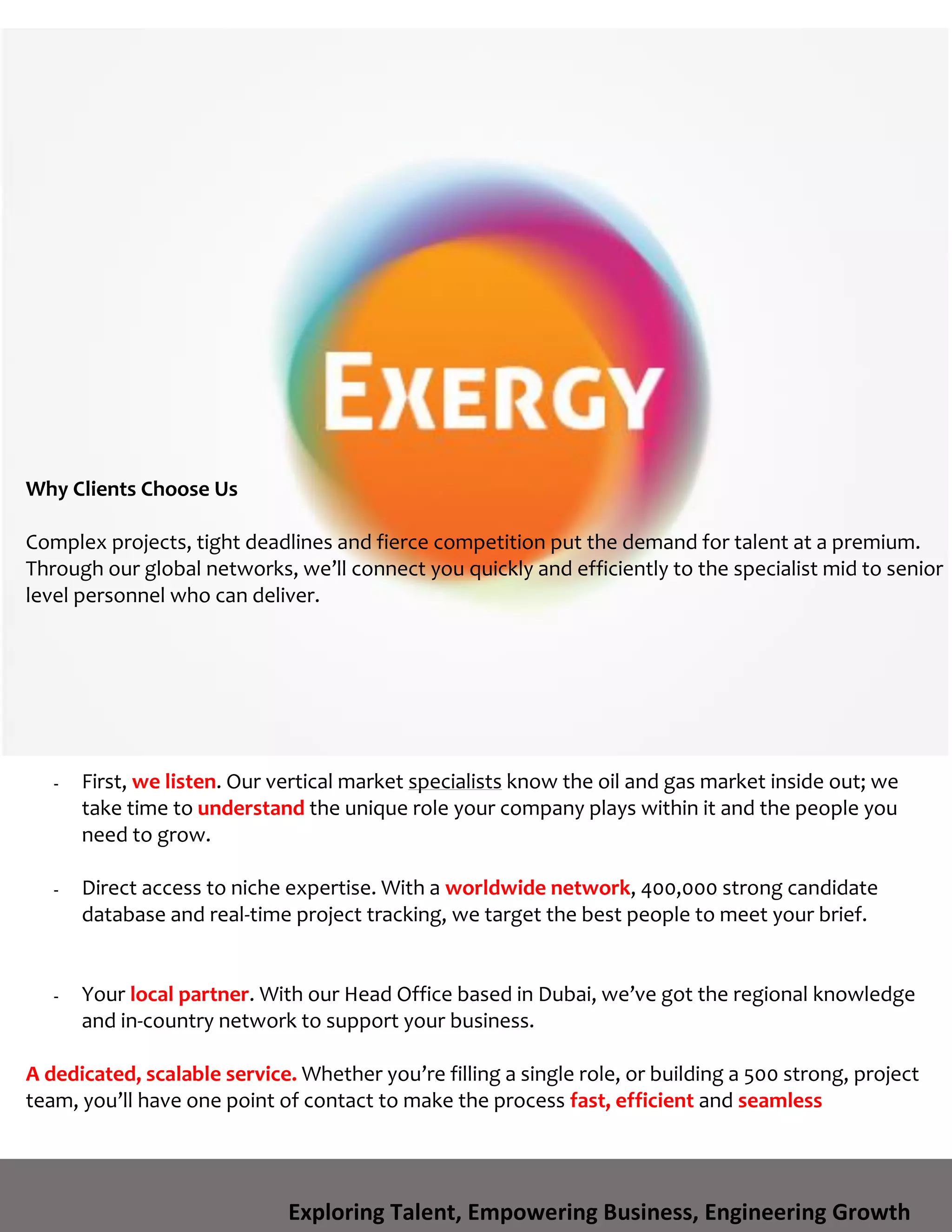 Exergy - Company Brochure | PDF