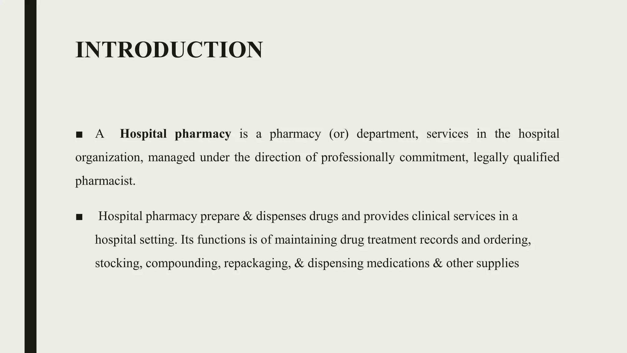 14ab1t0006 hospital its organisation & functions in hospital pharmacy ...
