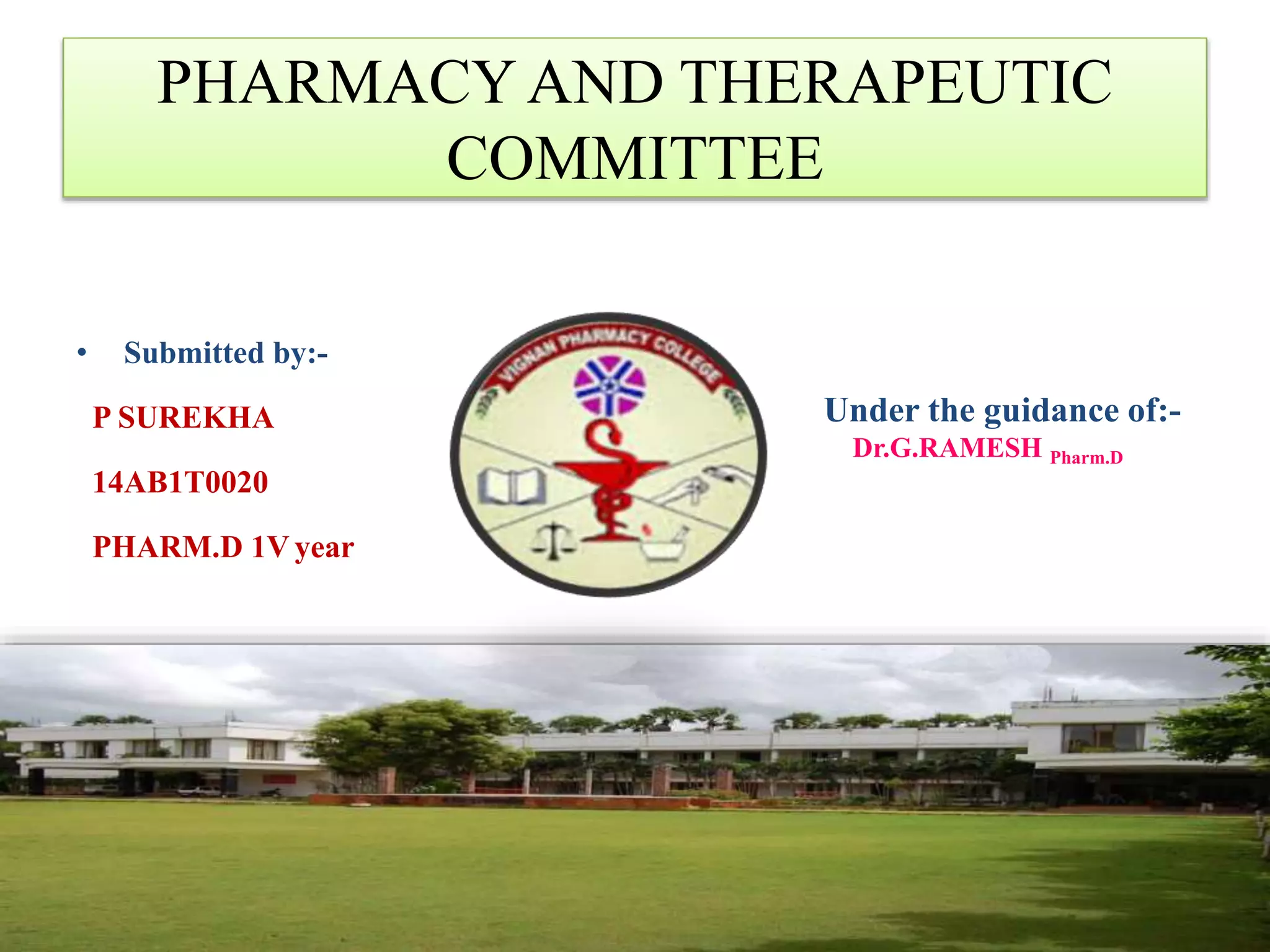 14ab1t0020 pharmacy and therapeutic committee | PPTX