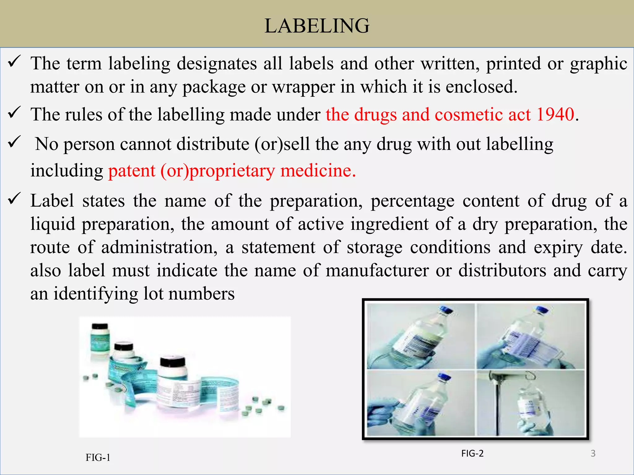 LABELING AND PACKING OF PARENTRAL PREPARATIONS | PPTX