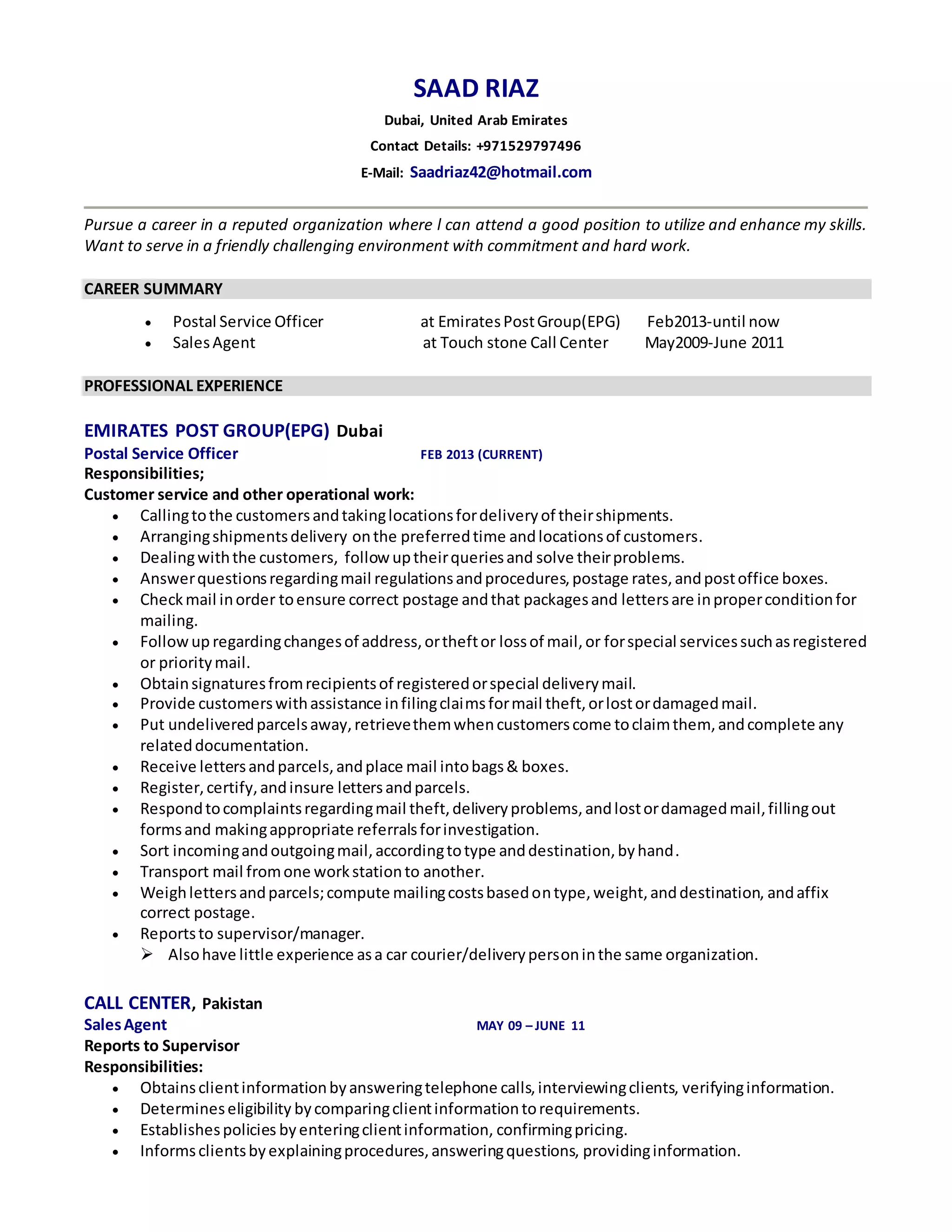 Saad Riaz - CV | PDF