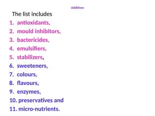 14 Additives and types and classification of additives | PPTX