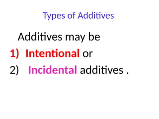 14 Additives and types and classification of additives | PPT