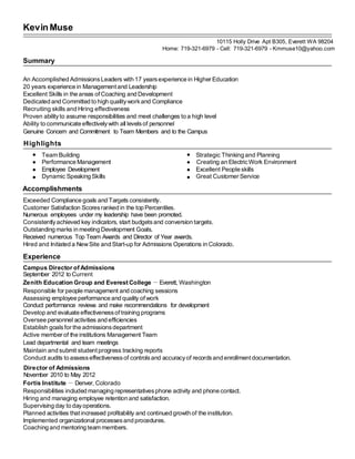 Kevin Muse Resume 1(1) | PDF