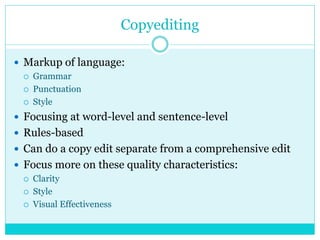 Technical Editing for Beginners Final | PPTX