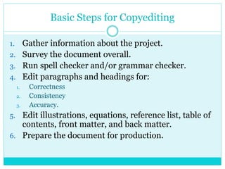 Technical Editing for Beginners Final | PPTX
