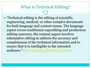 Technical Editing for Beginners Final | PPTX