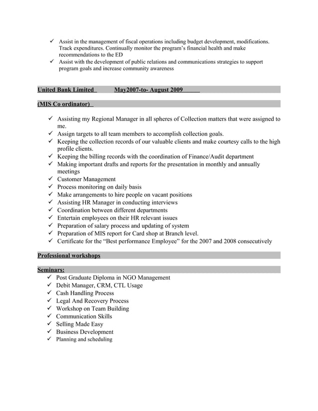 Afshan_CV as project coordinator | DOC | Human Resources | Business