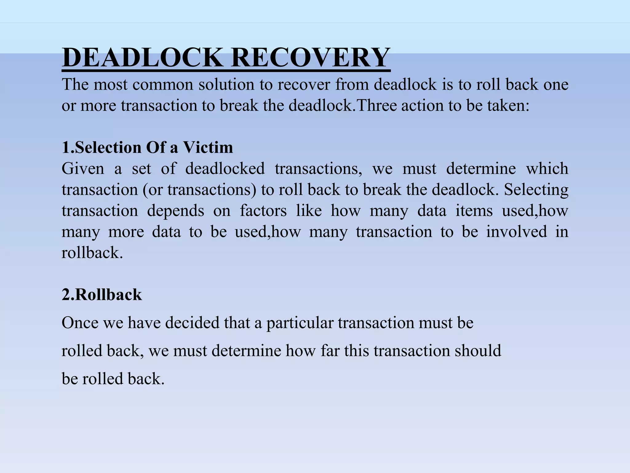 Concurrency Control & Deadlock Handling | PPTX