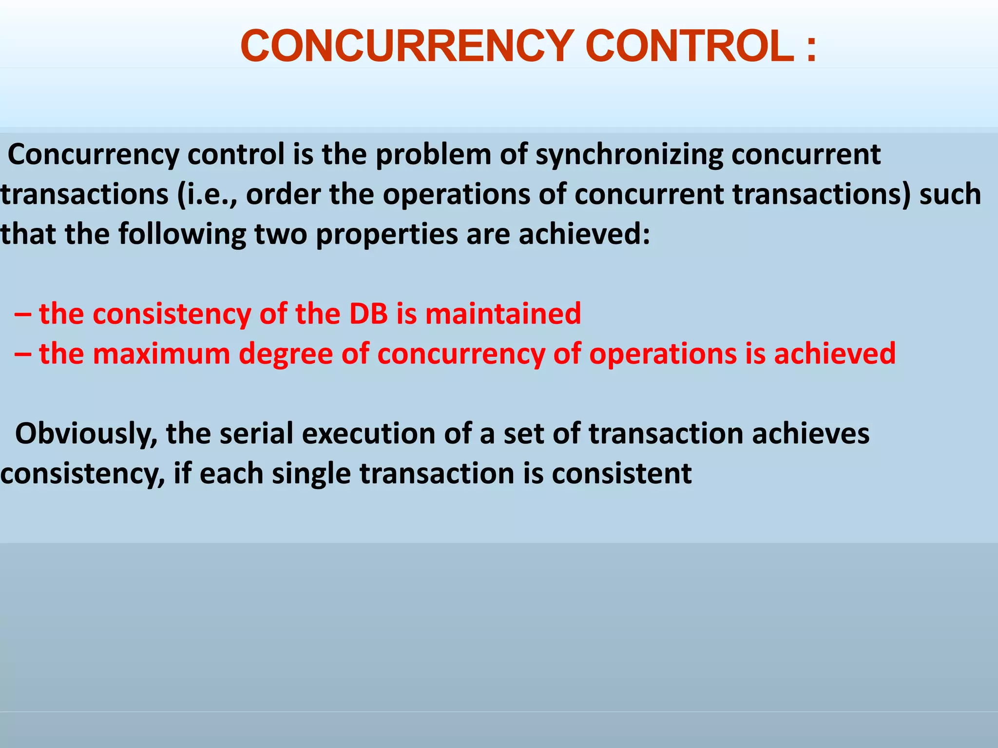 Concurrency Control & Deadlock Handling | PPTX