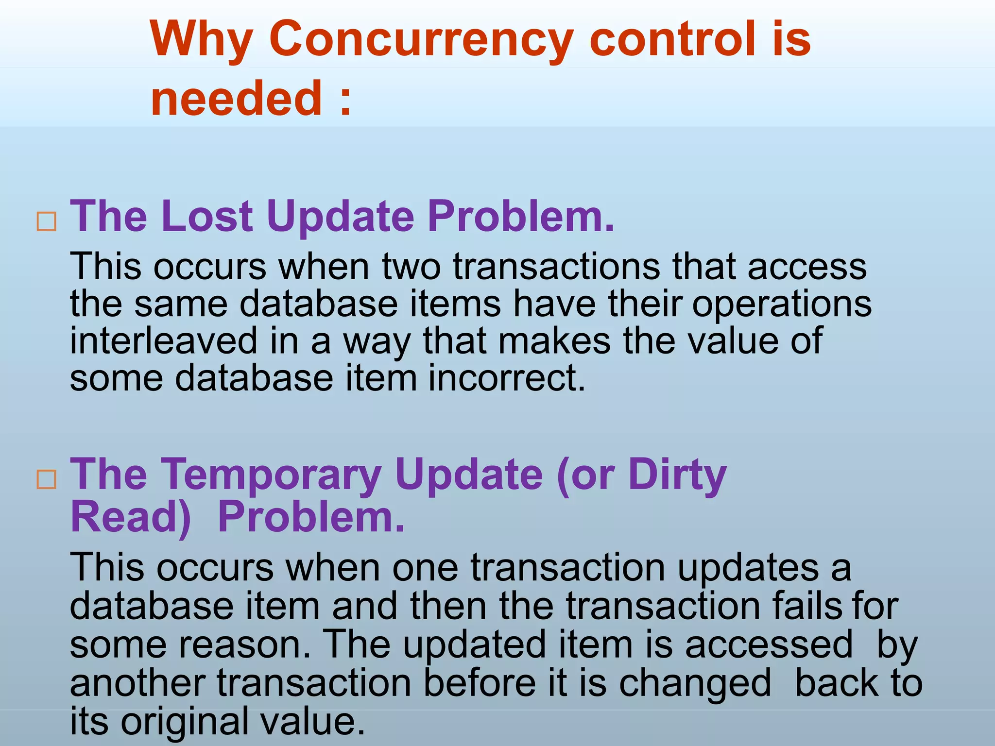 Concurrency Control & Deadlock Handling | PPTX