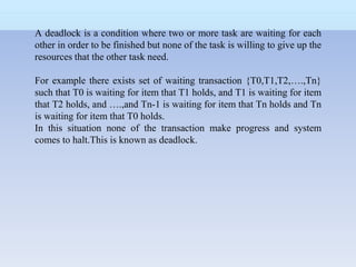 Concurrency Control & Deadlock Handling | PPTX
